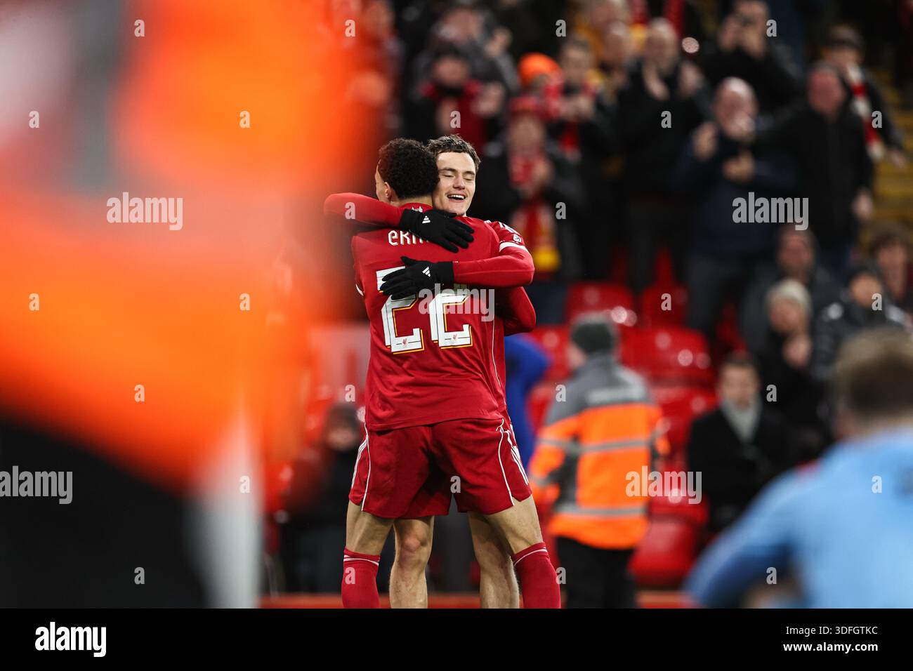 Hugo Ekitike of Liverpool celebrates his goal to make it 4-1 during the ...
