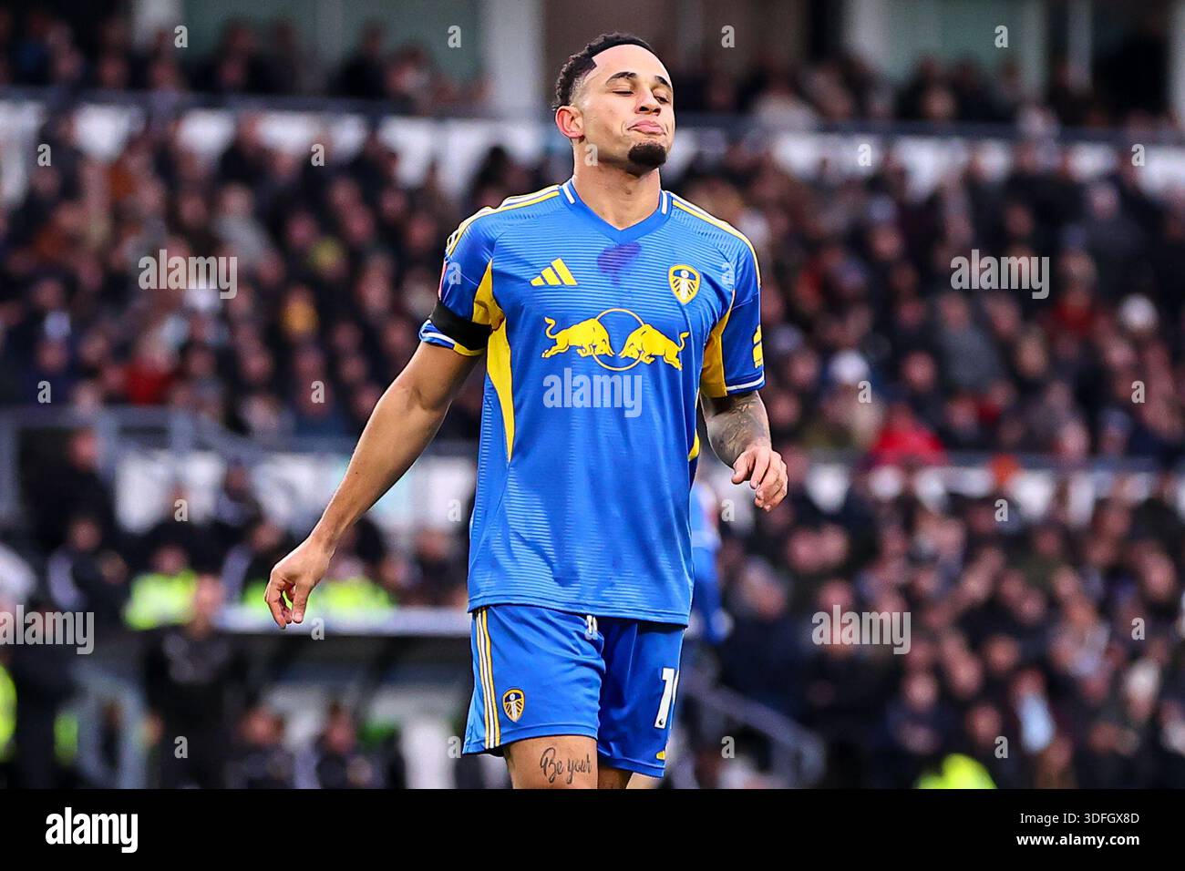 A dejected Noah Okafor of Leeds United during the Derby County v Leeds ...