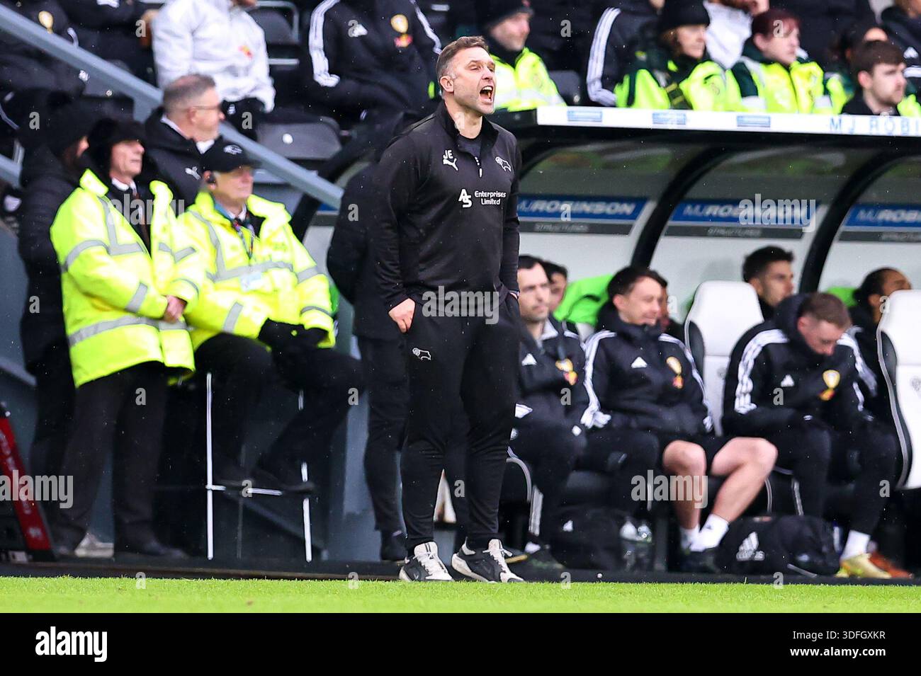 Derby County manager John Eustace during the Derby County v Leeds ...