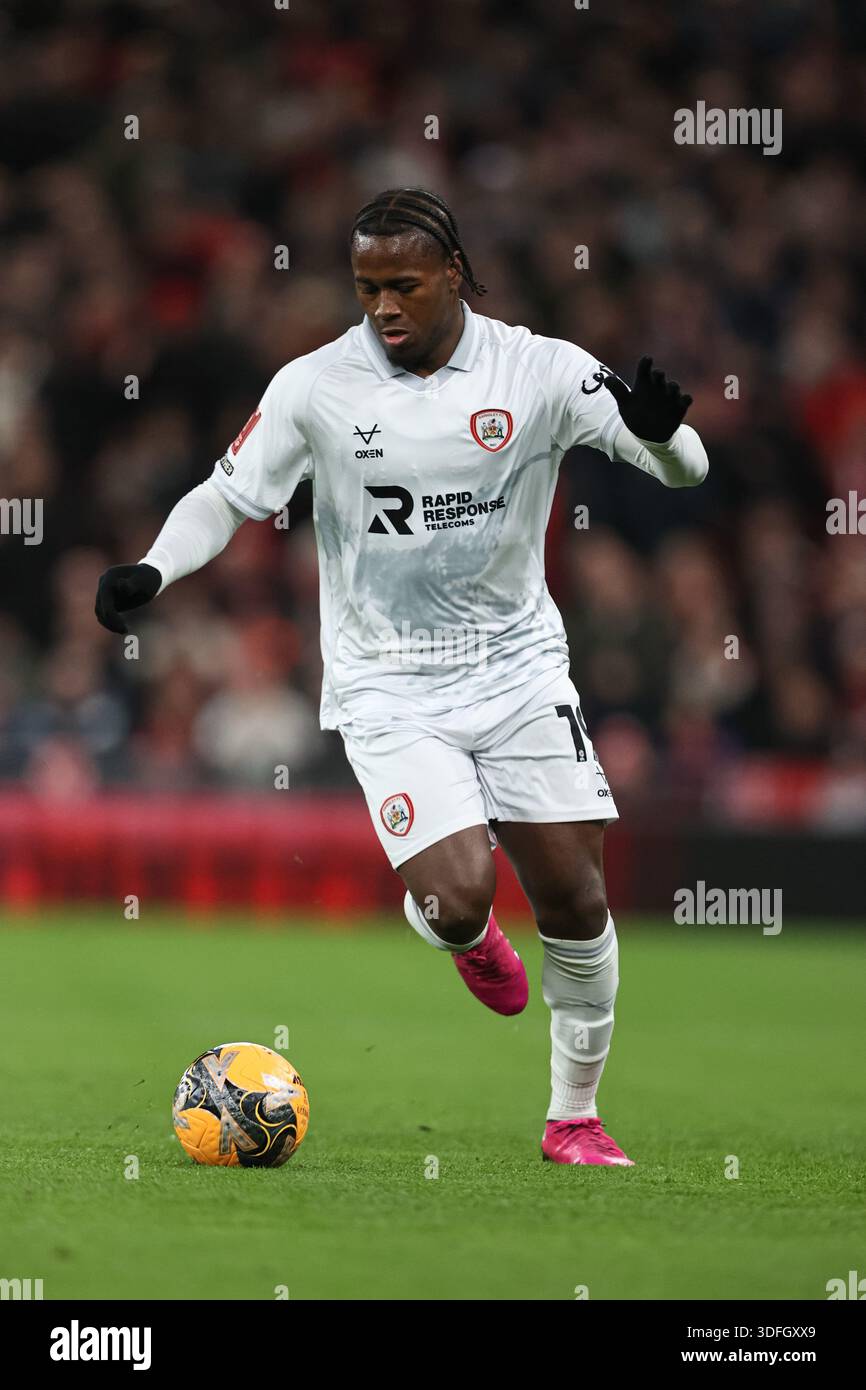 Reyes Cleary of Barnsley with the ball during the Emirates FA Cup Third ...