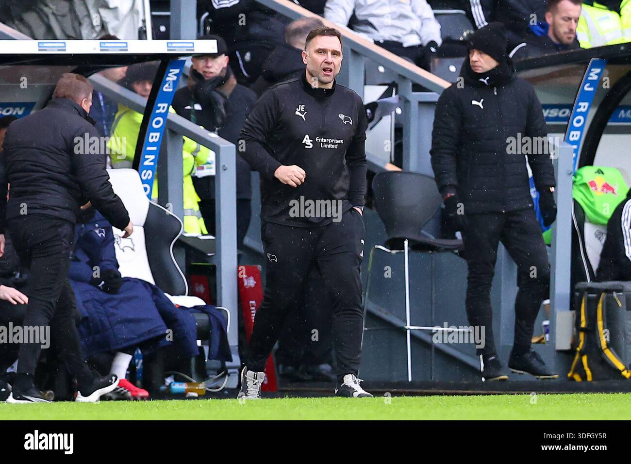 Derby County manager John Eustace during the Derby County v Leeds ...