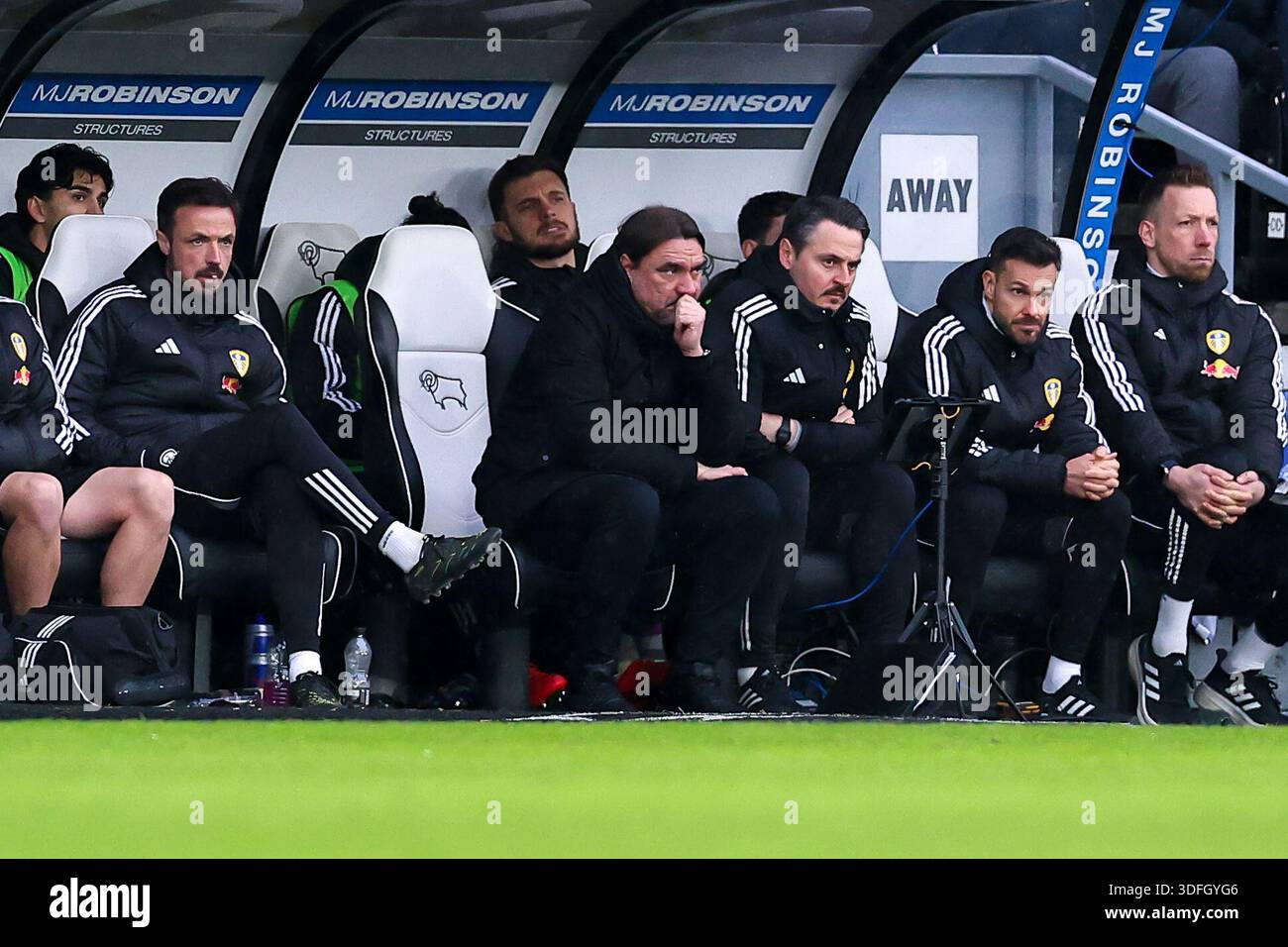 Leeds United manager Daniel Farke during the Derby County v Leeds ...