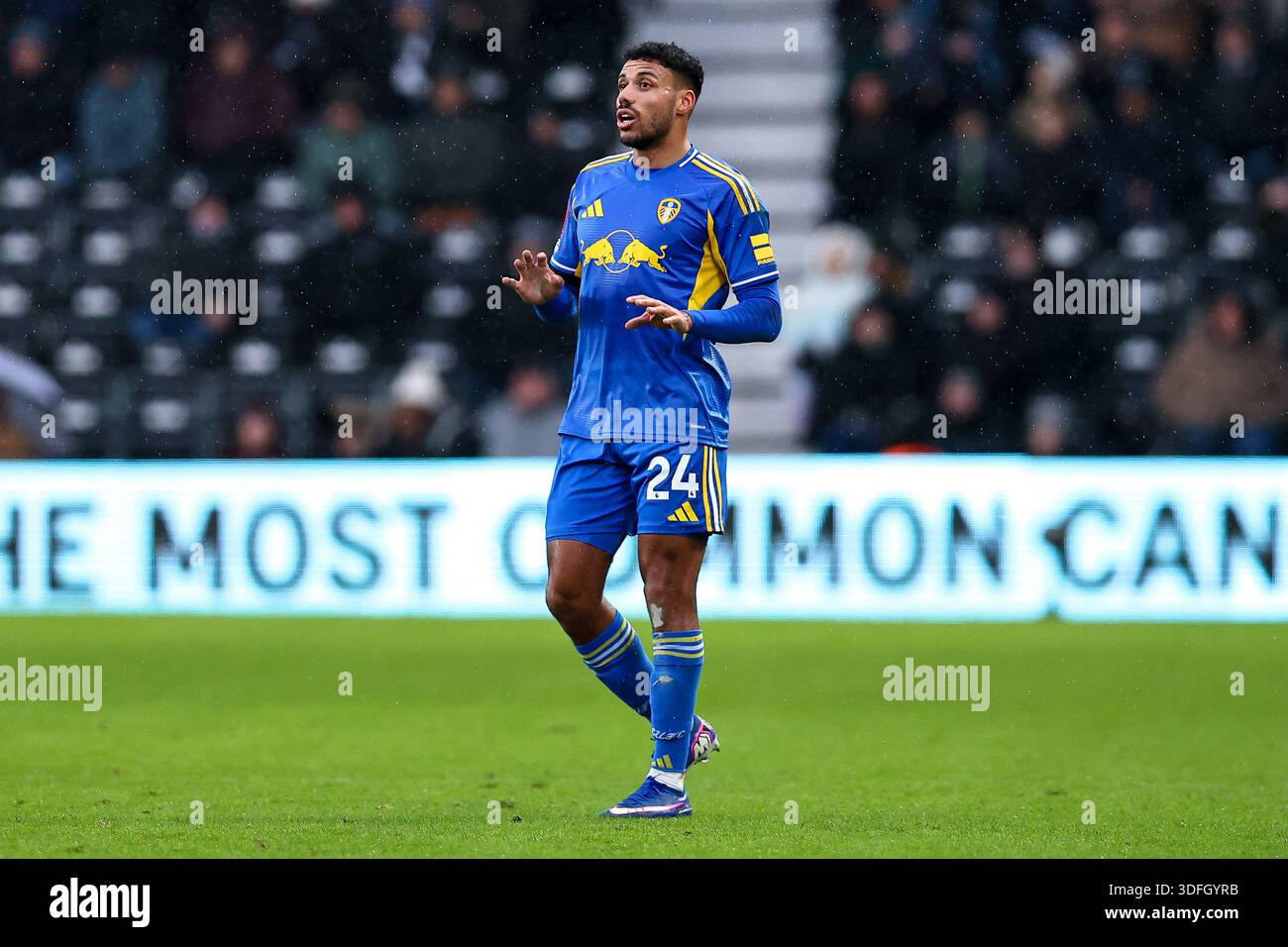 James Justin of Leeds United during the Derby County v Leeds United ...