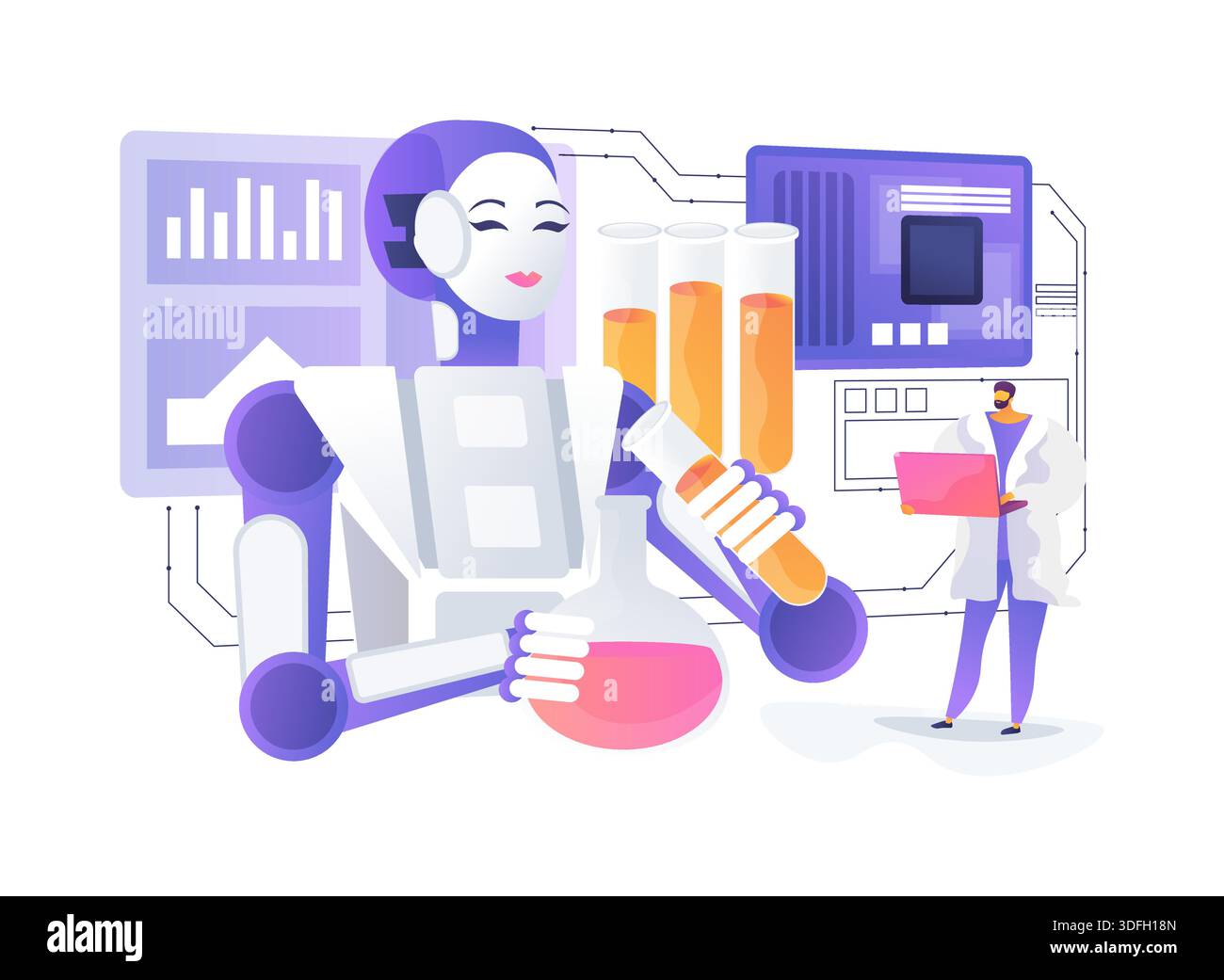 Humanoid Robot Research Lab abstract concept vector illustration Stock ...