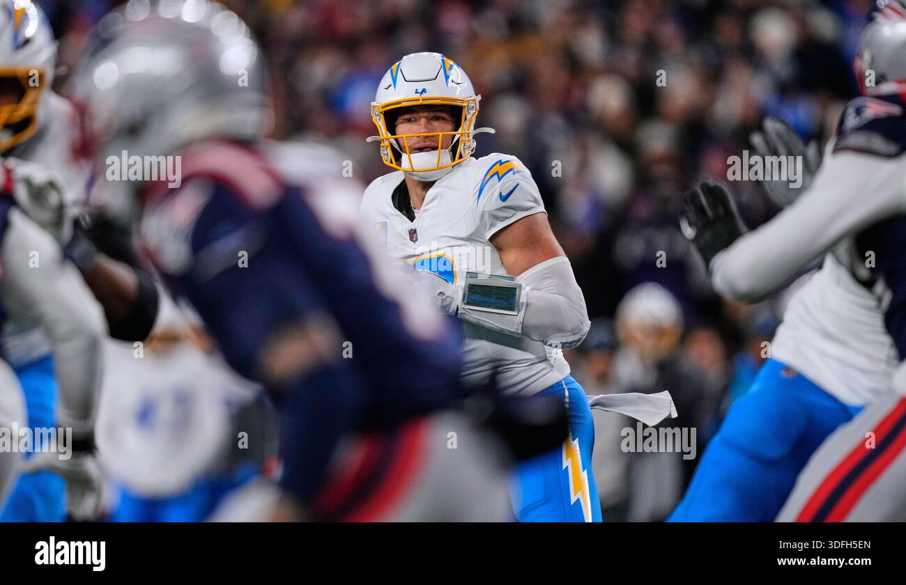 Los Angeles Chargers quarterback Justin Herbert during an NFL wild-card ...