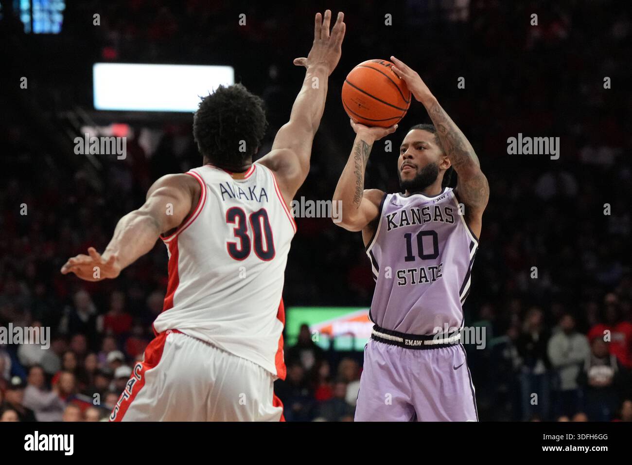 Kansas State guard David Castillo (10) during the first half of an NCAA ...