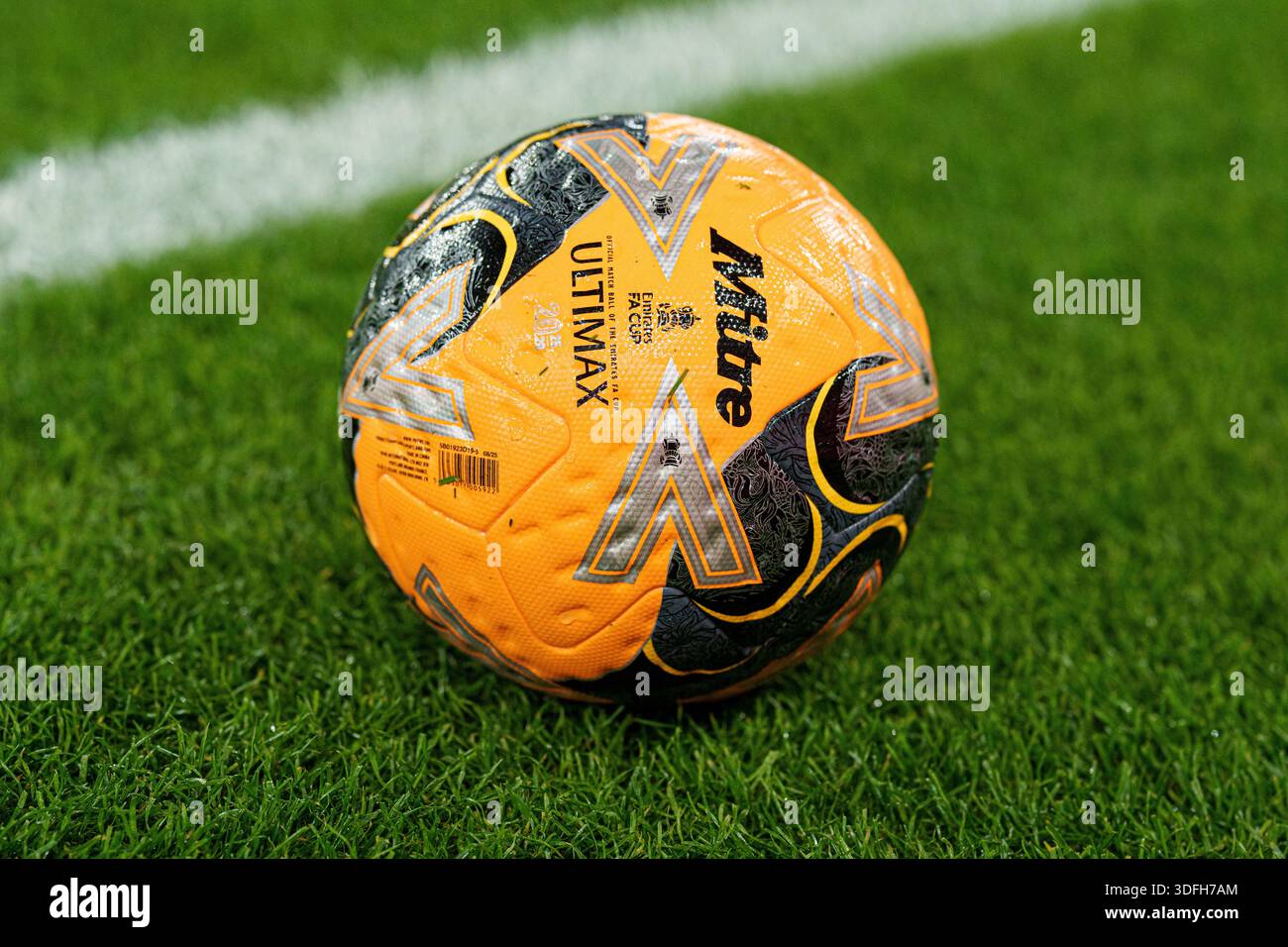 A general view of a Mitre Ultimax FA Cup match ball during the Emirates ...