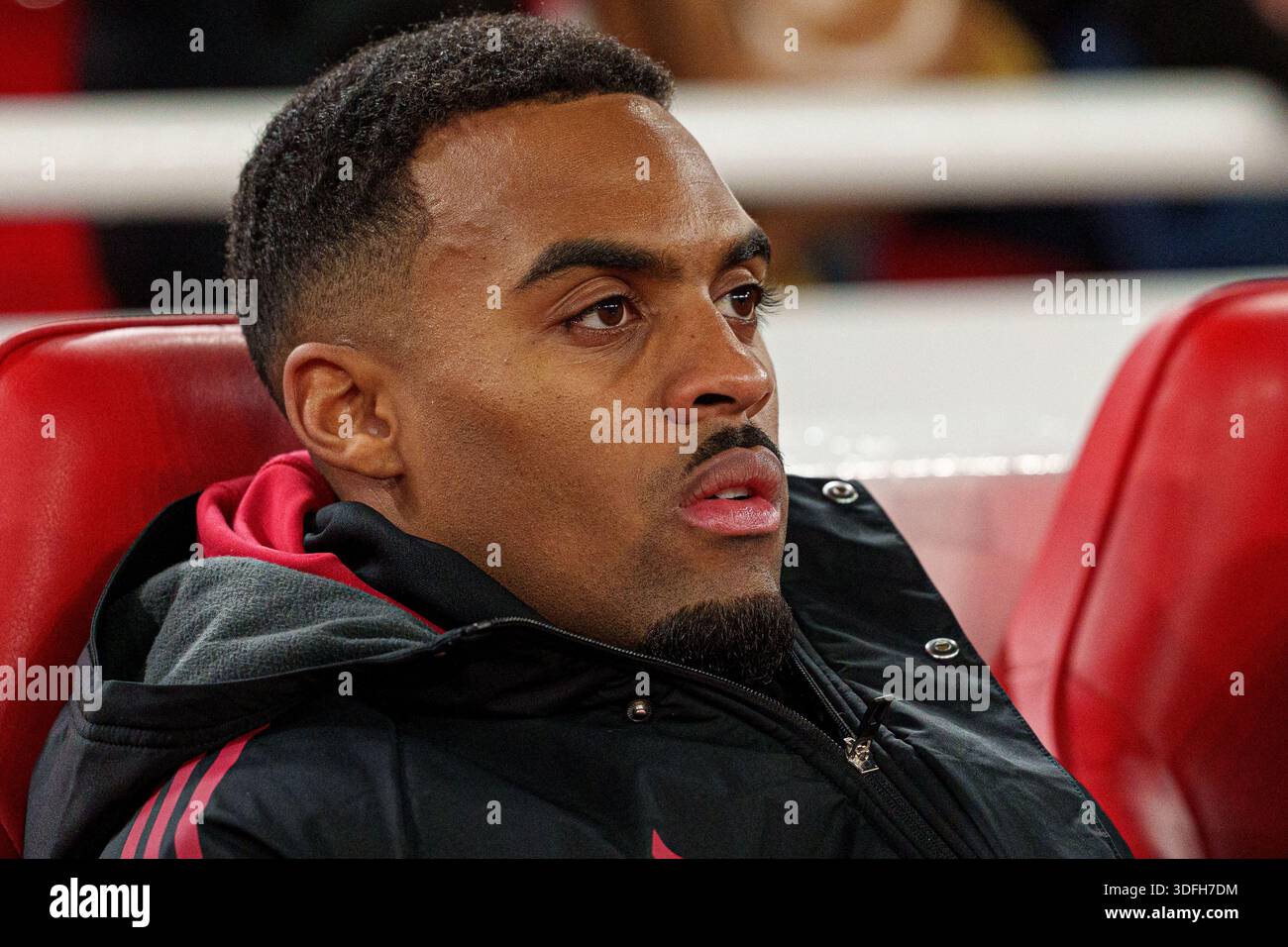 Ryan Gravenberch of Liverpool is seen on the bench during the Emirates ...