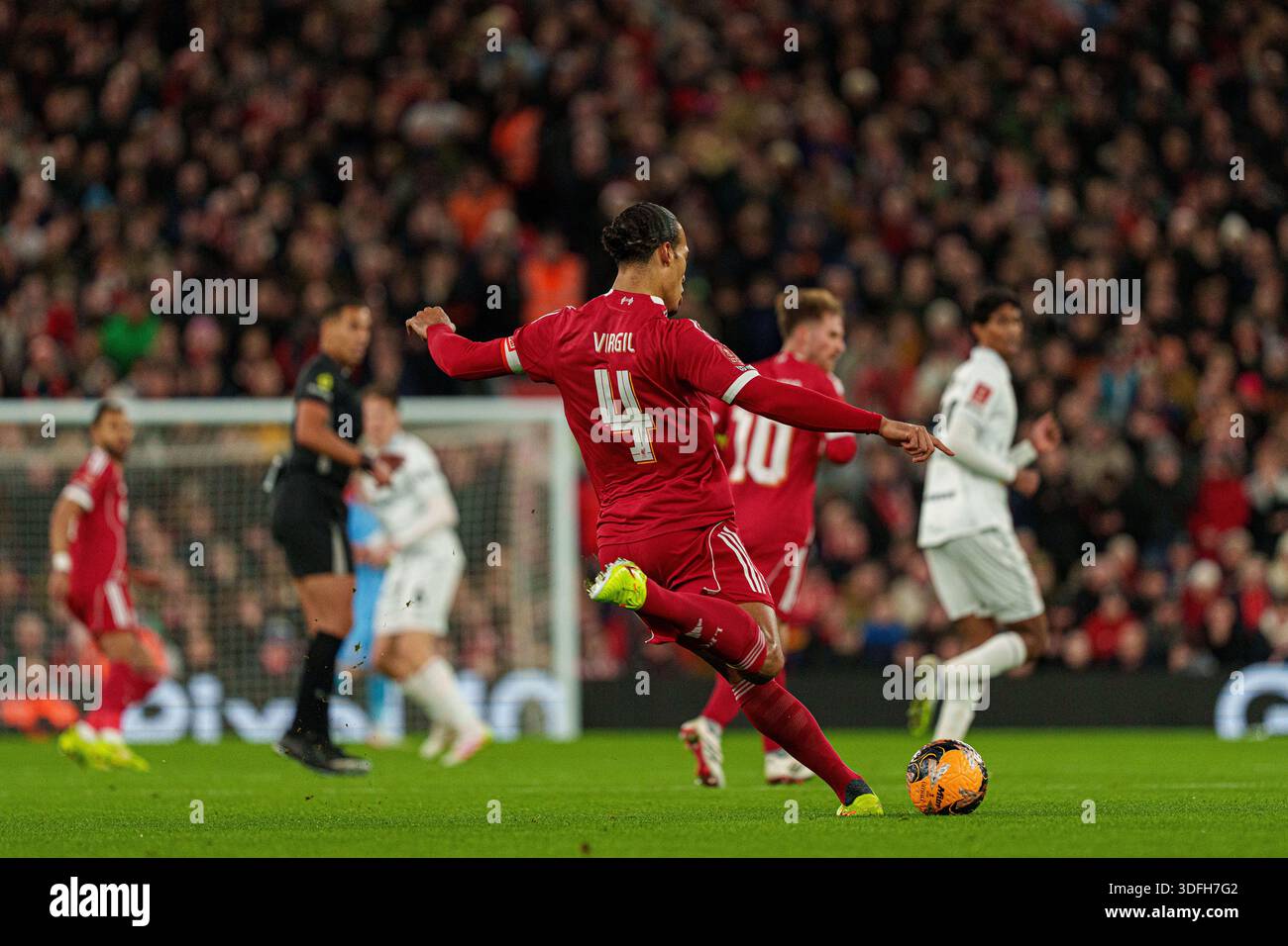 Virgil van Dijk of Liverpool is seen in action during the Emirates FA ...