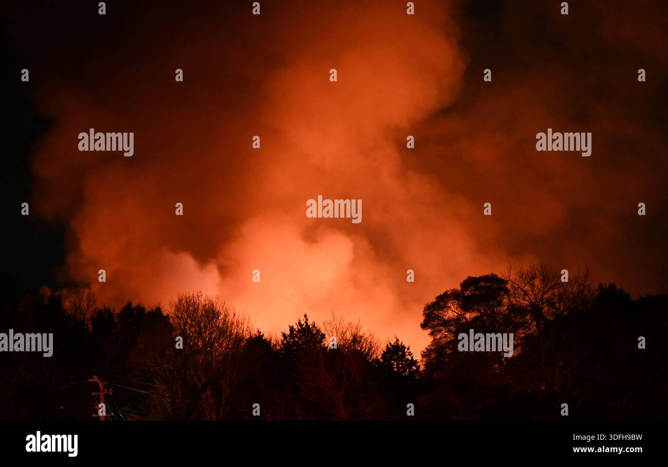A photo shows a fire breaking out at a recycling plant in Okazaki City ...