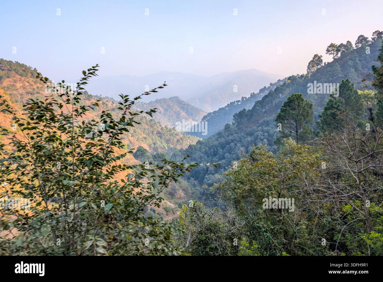 View of the northern Indian state of Himachal Pradesh near Shimla from ...