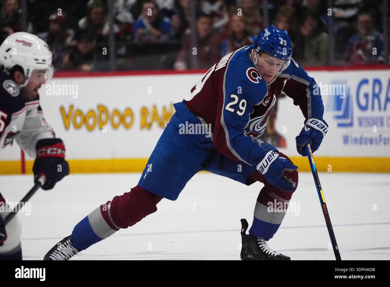 Colorado Avalanche center Nathan MacKinnon (29) in the first period of ...