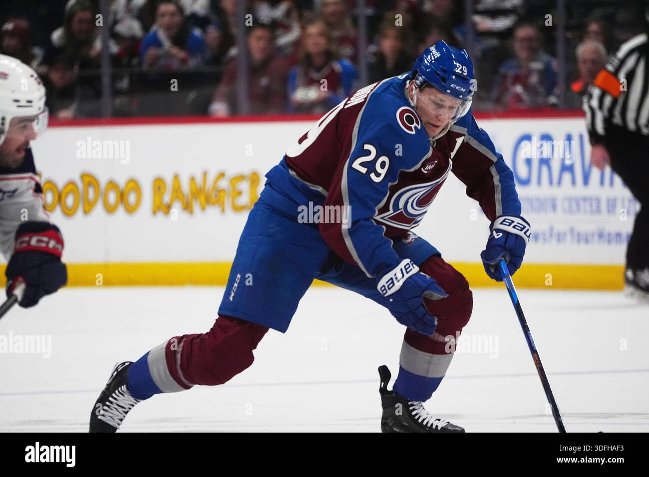 Colorado Avalanche center Nathan MacKinnon (29) in the first period of ...