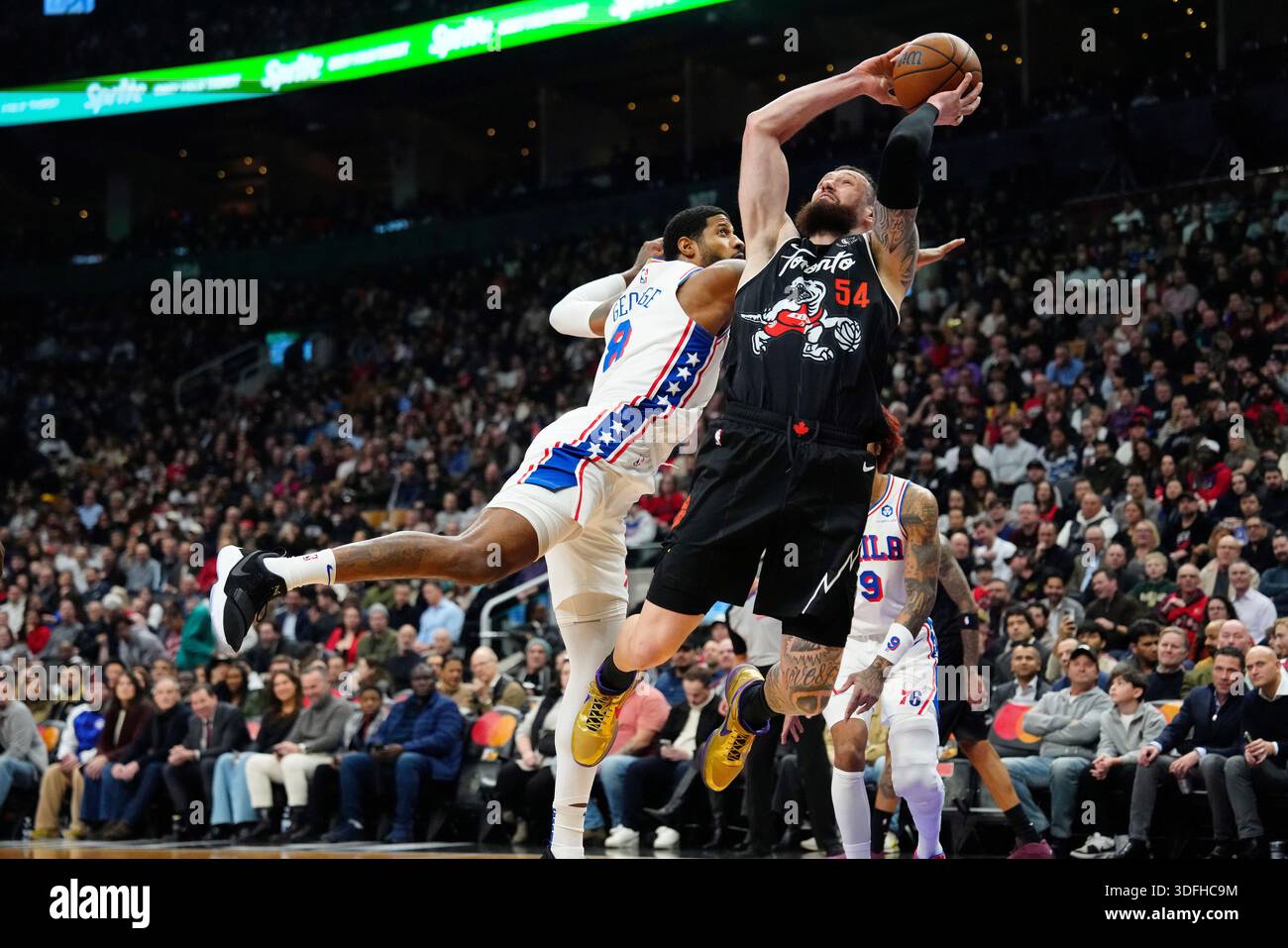 Toronto Raptors forward/center Sandro Mamukelashvili (54) gets fouled ...