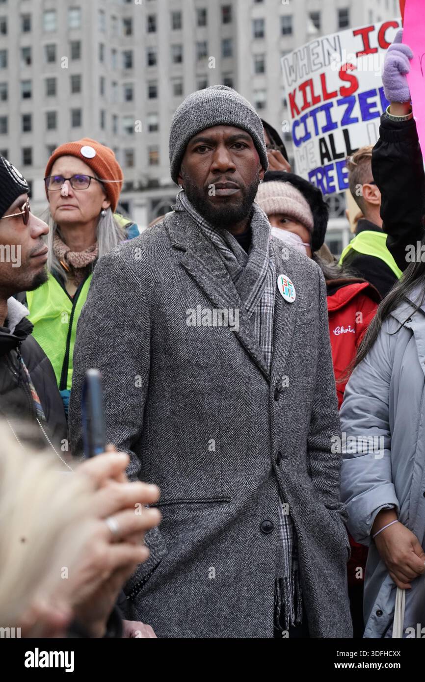 Jumaane Williams Public Advocate seen during the Anti Ice, Anti Trump ...