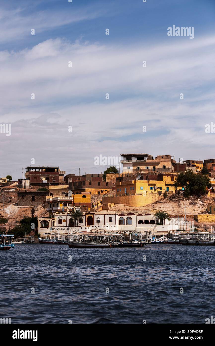 Aswan, Egypt - February 16, 2021: image of the city of Aswan on the ...