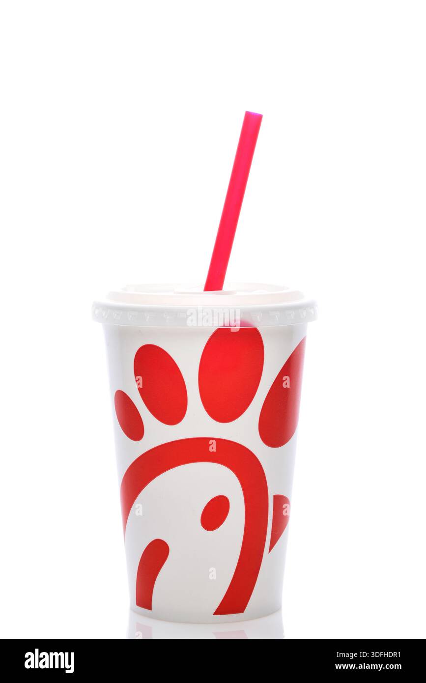 IRVINE, CALIFORNIA - 12 JAN 2026: A disposable drink cup for Chick-fil ...