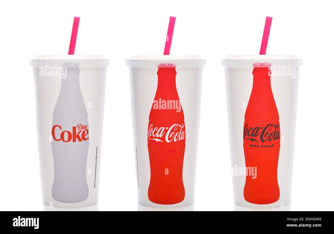 IRVINE, CALIFORNIA - 12 JAN 2026: Three Disposable Drinks Cups from ...