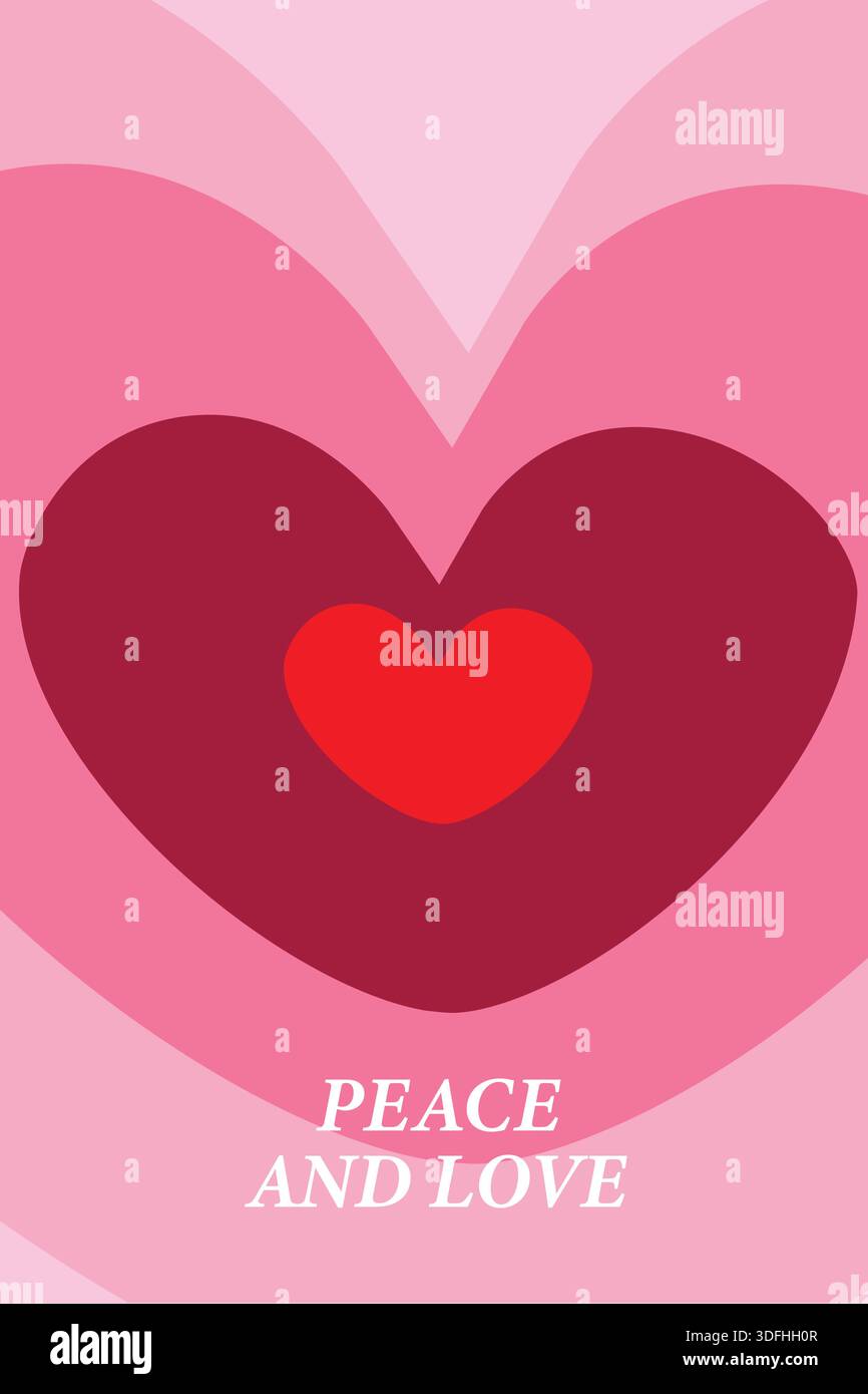 Soft modern abstract heart design with layered shapes, creating a ...