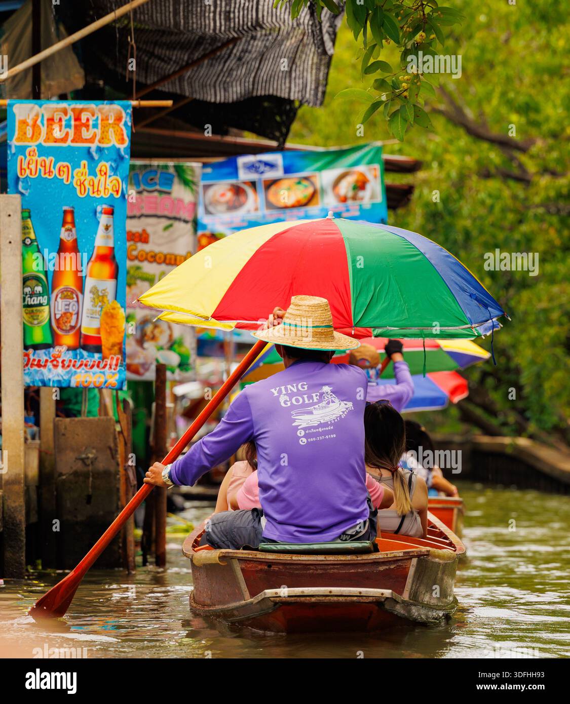 Damnoen Saduak, June 14, 2025. Tourists take boat rides while touring ...