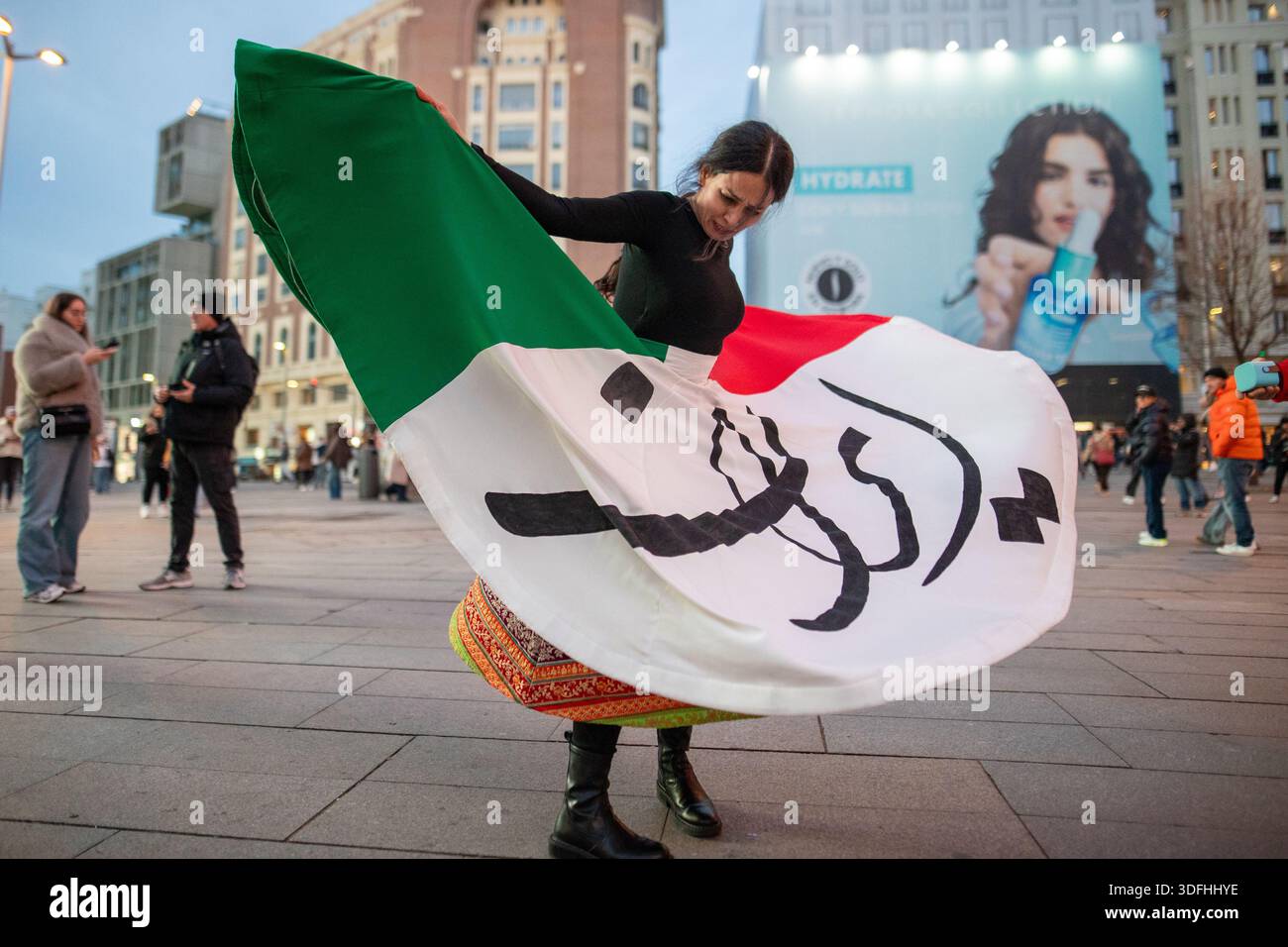 A young woman of Iranian origin dances the traditional "Simurgh Dance ...