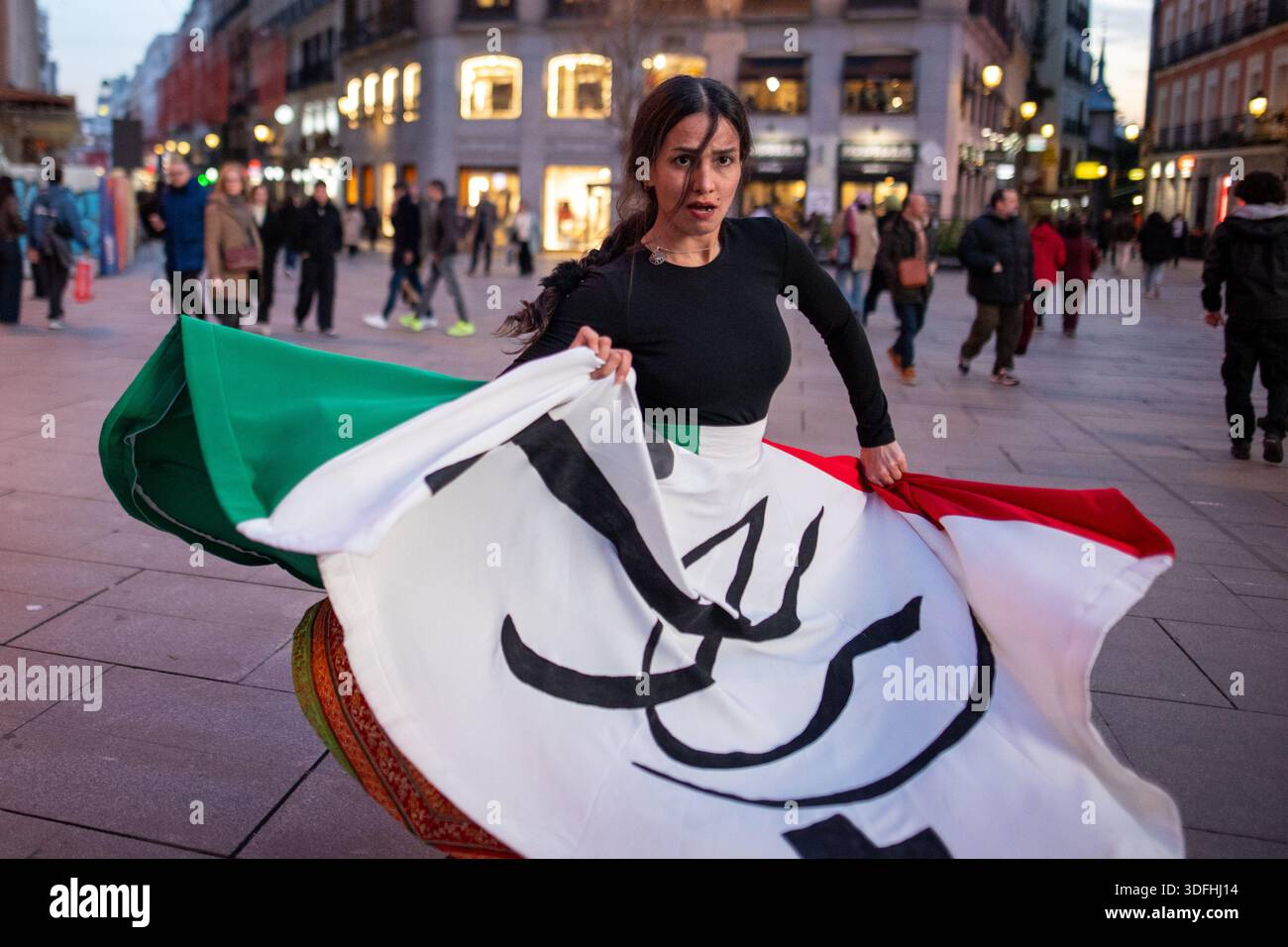 A young woman of Iranian origin dances the traditional "Simurgh Dance ...