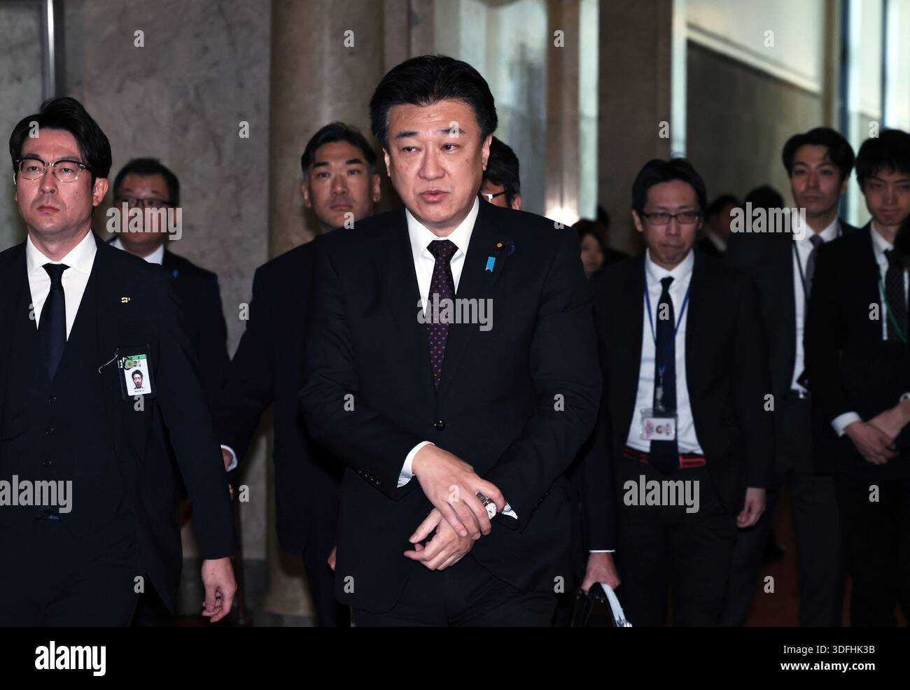 Japanese Chief Cabinet Secretary Kihara attends a meeting of the House ...