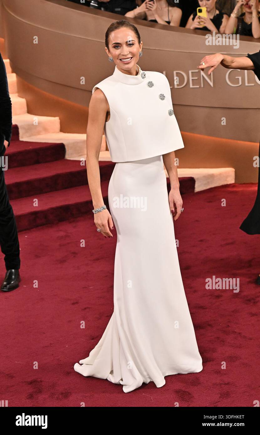 Emily Blunt arriving at the 83rd Annual Golden Globes held at the ...