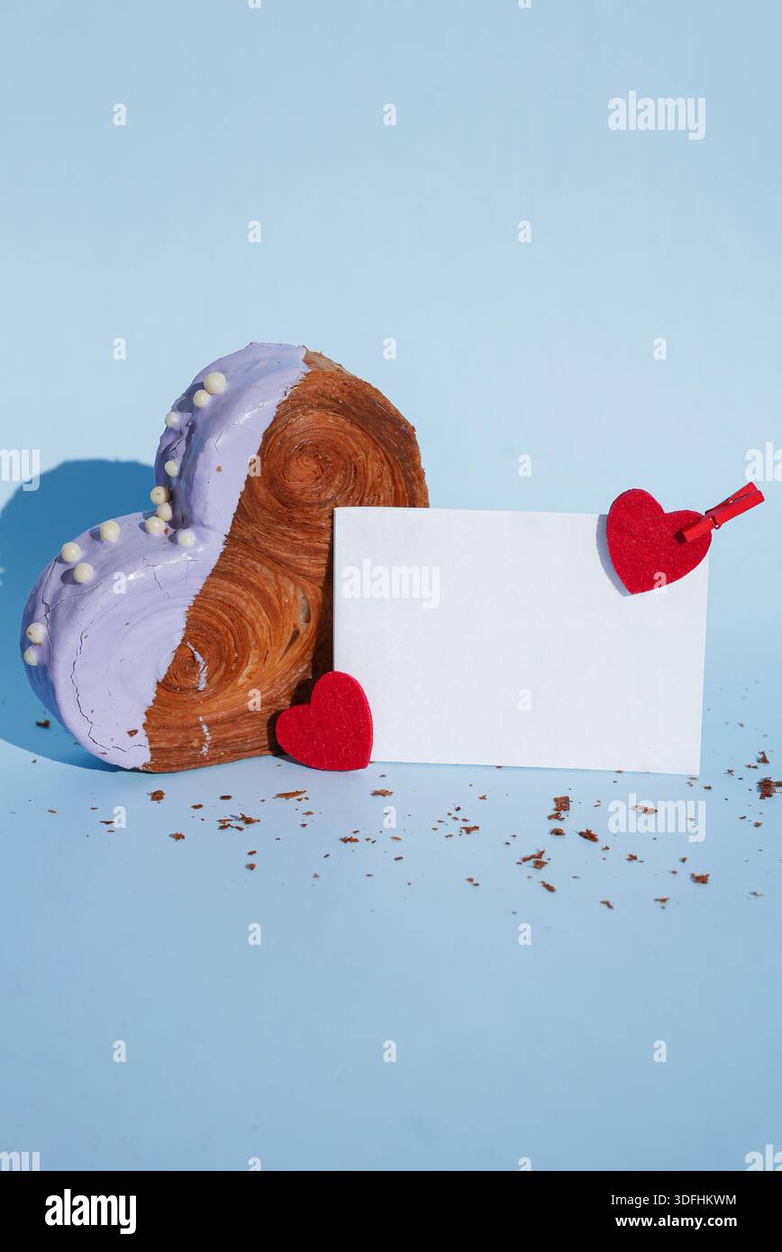 Sample template mockup greeting card Delicious fresh croissant topped ...