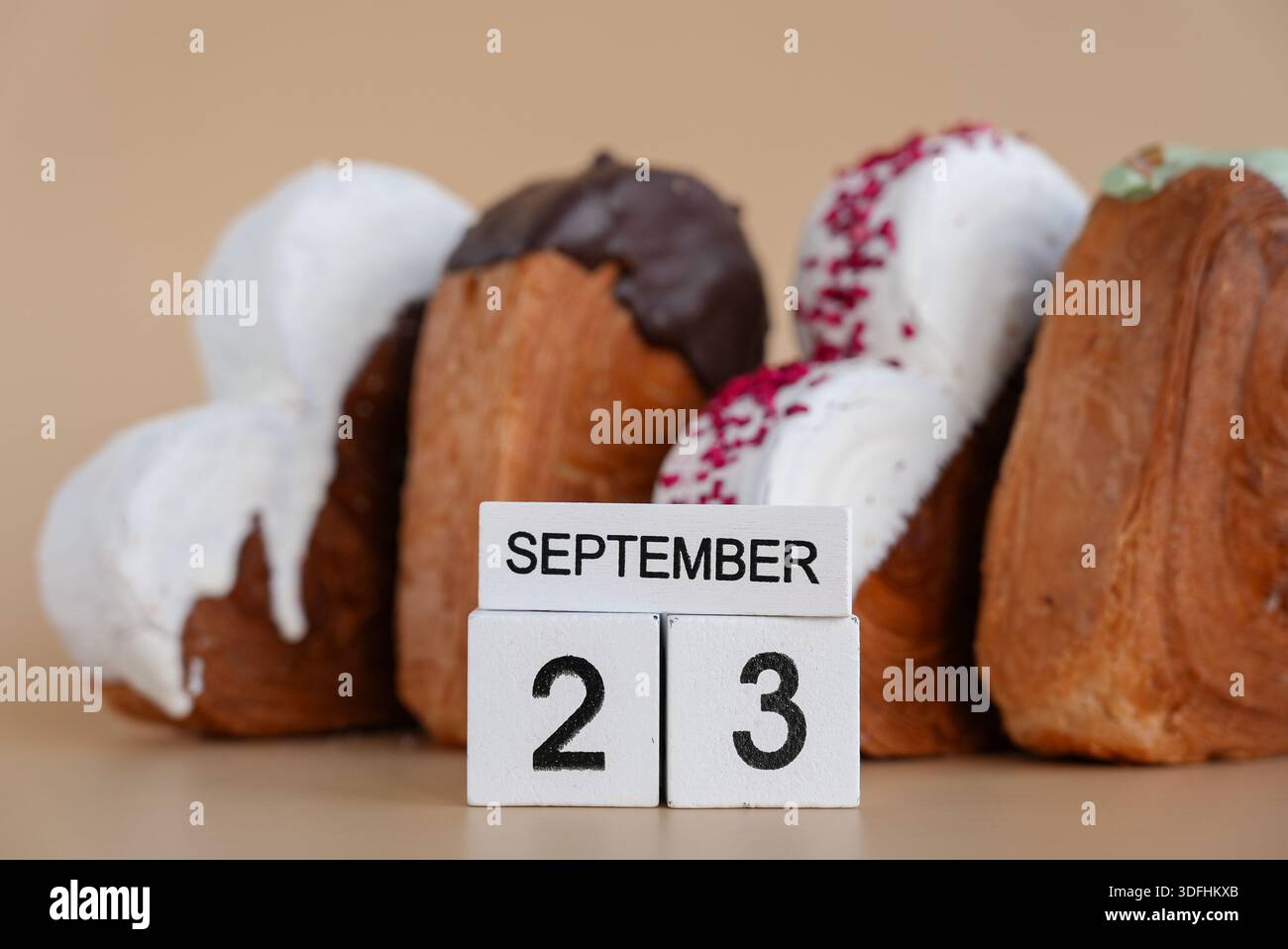 Baker day 23 September wooden calendar cubes wishes greeting holiday ...