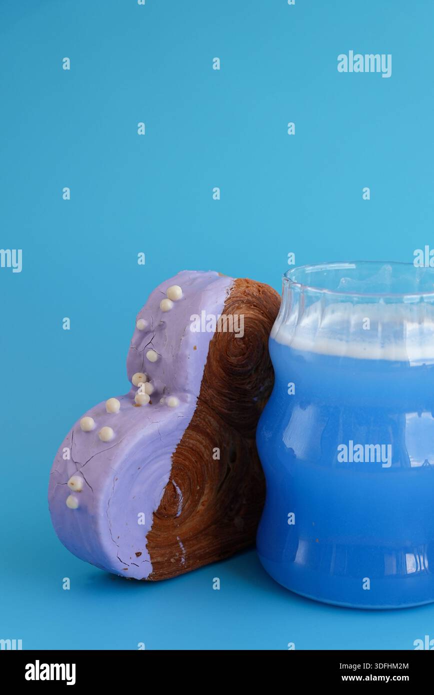 Blue drink Matcha beverage superfood Valentine's Day Birthday holiday ...