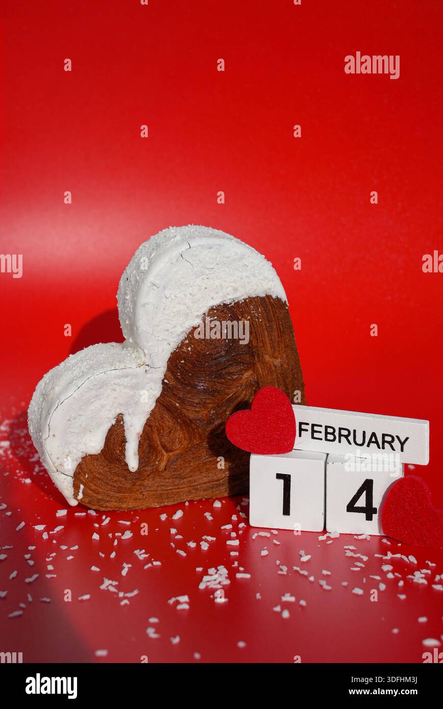 Valentine's Day 14 February wooden calendar cubes wishes greeting ...