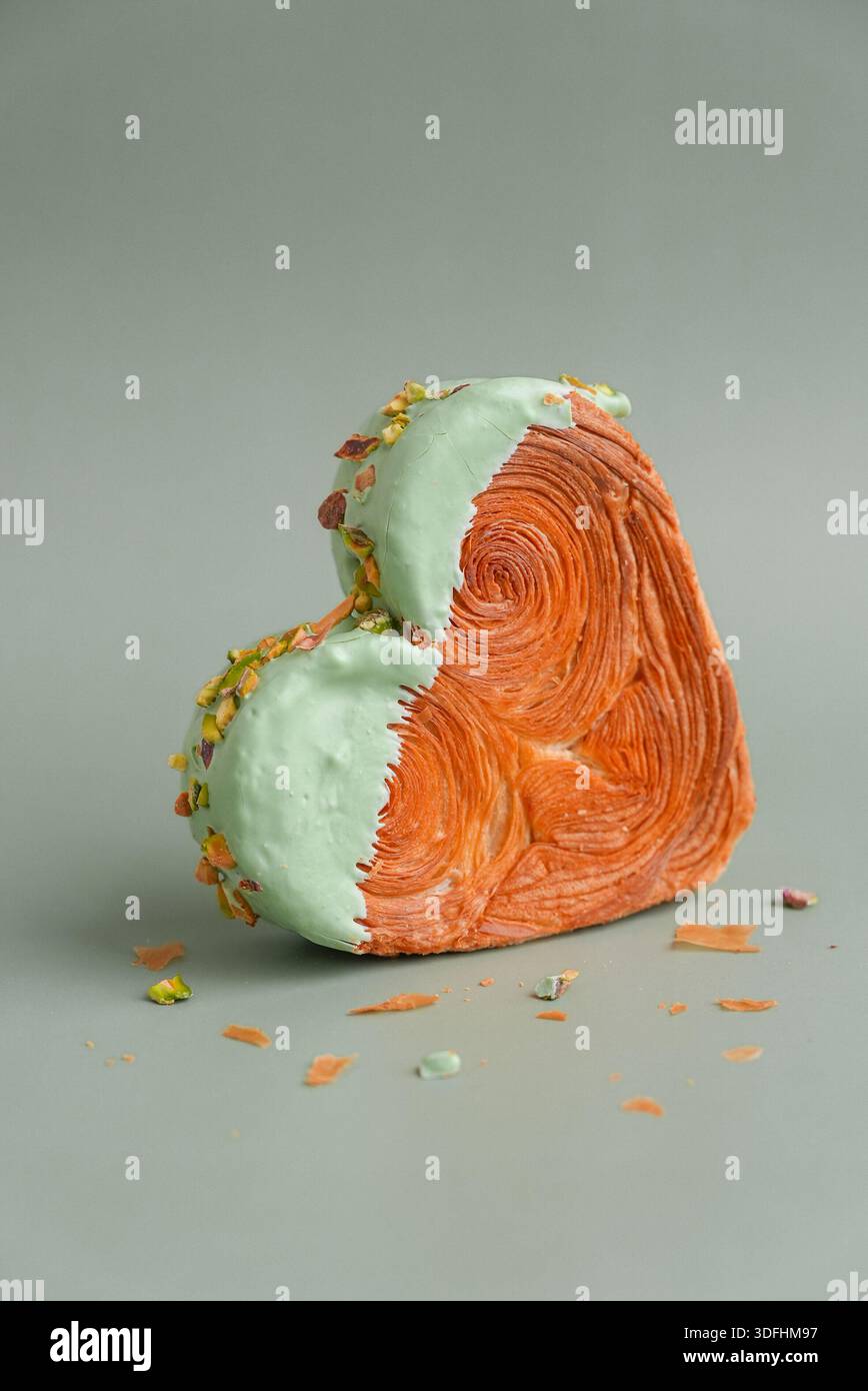 Delicious fresh croissant topped with Matcha Green Tea flavor Ganache ...