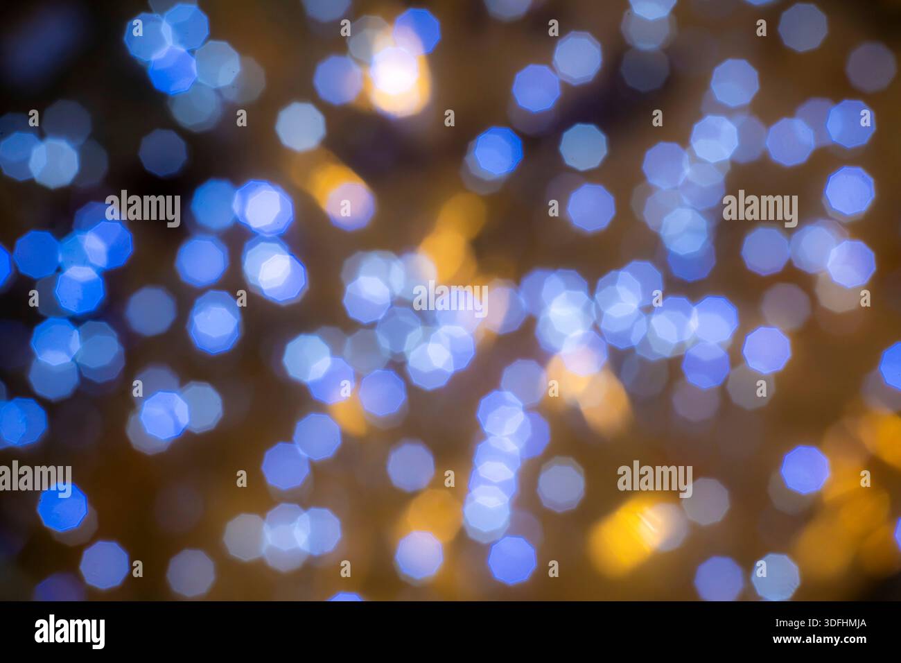 Abstract Blue and Golden Bokeh Light Background Stock Photo - Alamy
