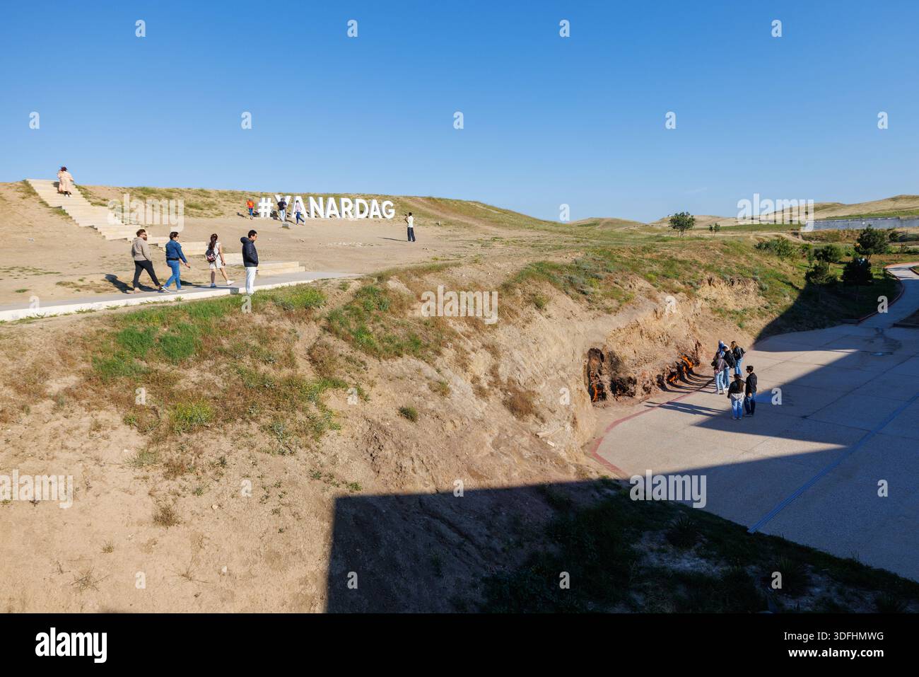 Baku, May 17, 2025, Tourists visit the Yanardag (Burning Mountain ...