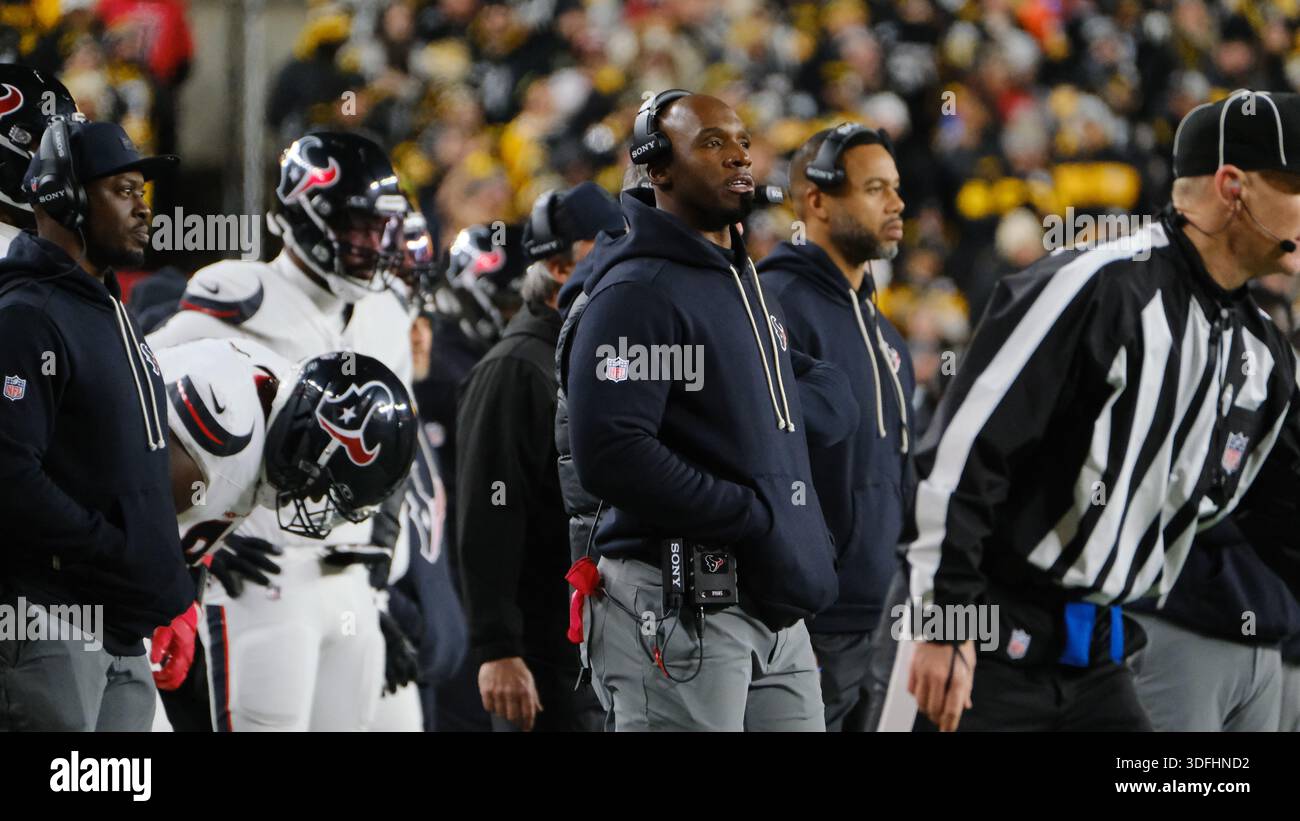 Jan 12, 2025: Head Coach DeMeco Ryan during the Pittsburgh Steelers vs ...