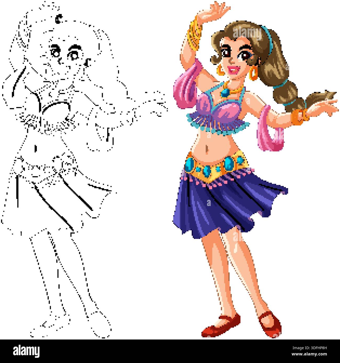 Belly dancer in full Stock Vector Images - Alamy