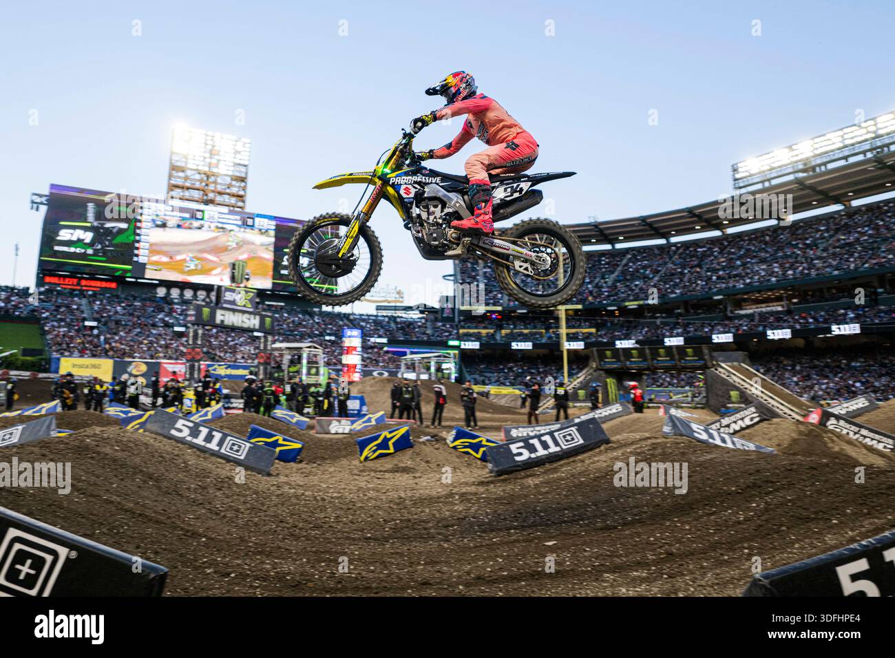 R.J. Hampshire (24) seen jumping through the whoop section during the ...