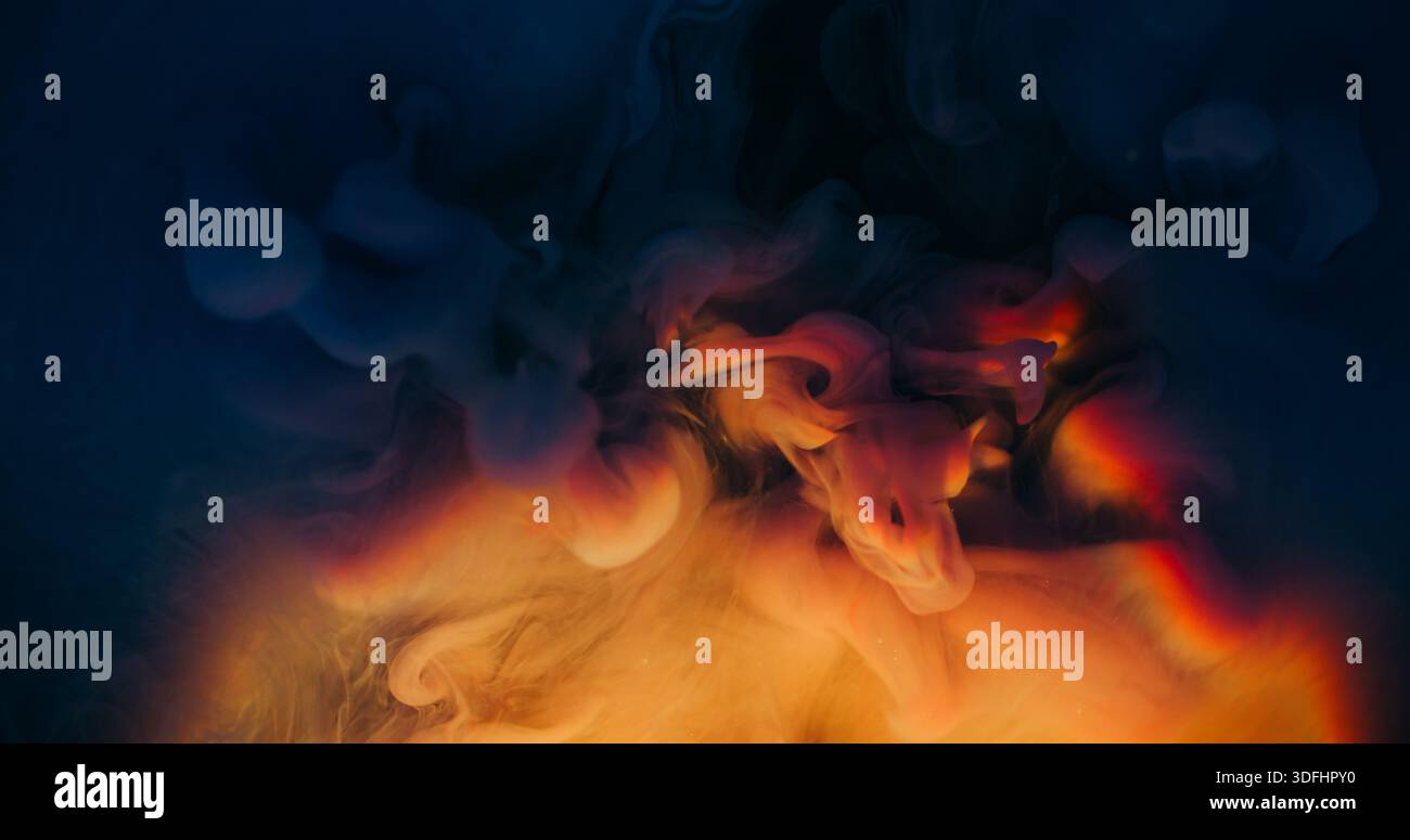 Orange cloud texture. Atmospheric smoke. Blur yellow color ink warm ...