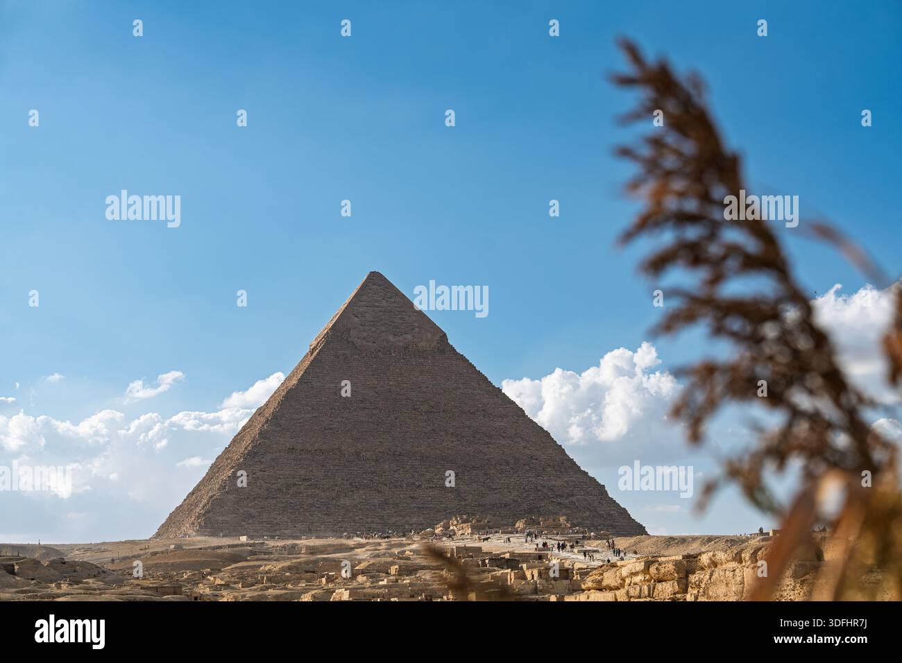 Majestic Great Pyramid of Giza, Egypt, under a Clear Blue Sky with ...