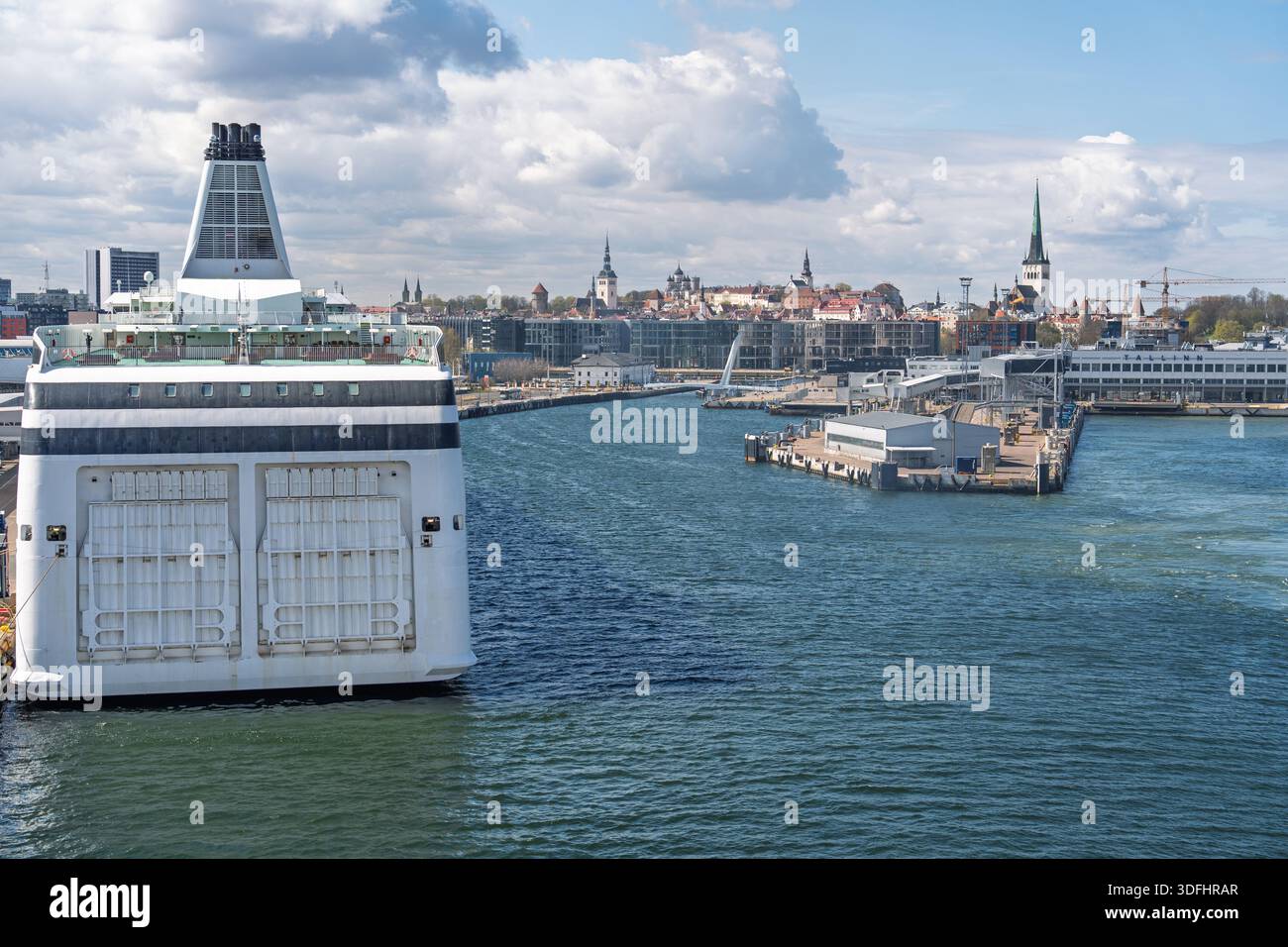 Ferry Boat Arriving in Tallinn, Estonia A Seascape View of Historic ...