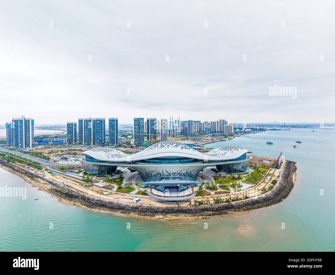 ZHANJIANG, CHINA - DECEMBER 25, 2025 - Aerial view of the new landmark ...