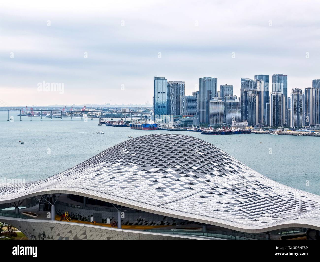 ZHANJIANG, CHINA - DECEMBER 25, 2025 - Aerial view of the new landmark ...