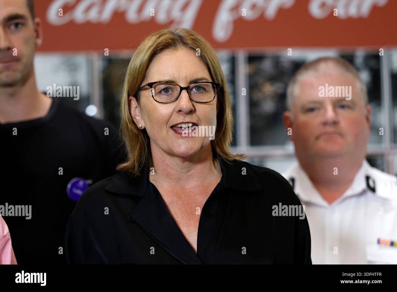 Victorian Premier Jacinta Allan speaks to media during a press ...