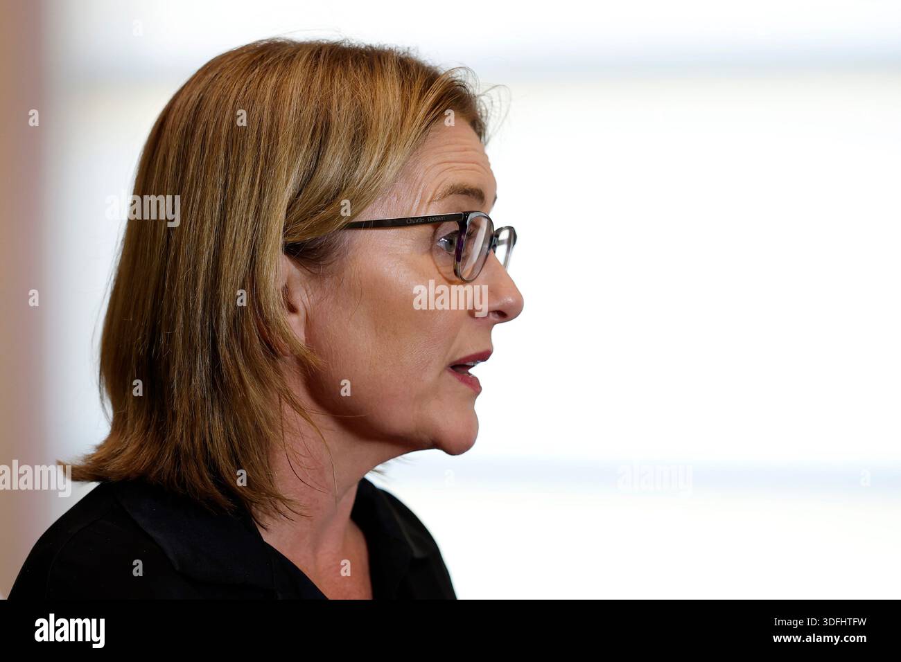 Victorian Premier Jacinta Allan speaks to media during a press ...
