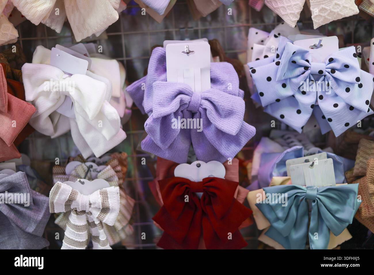 Collection of colorful cute hair ribbon bow for fashion decoration ...