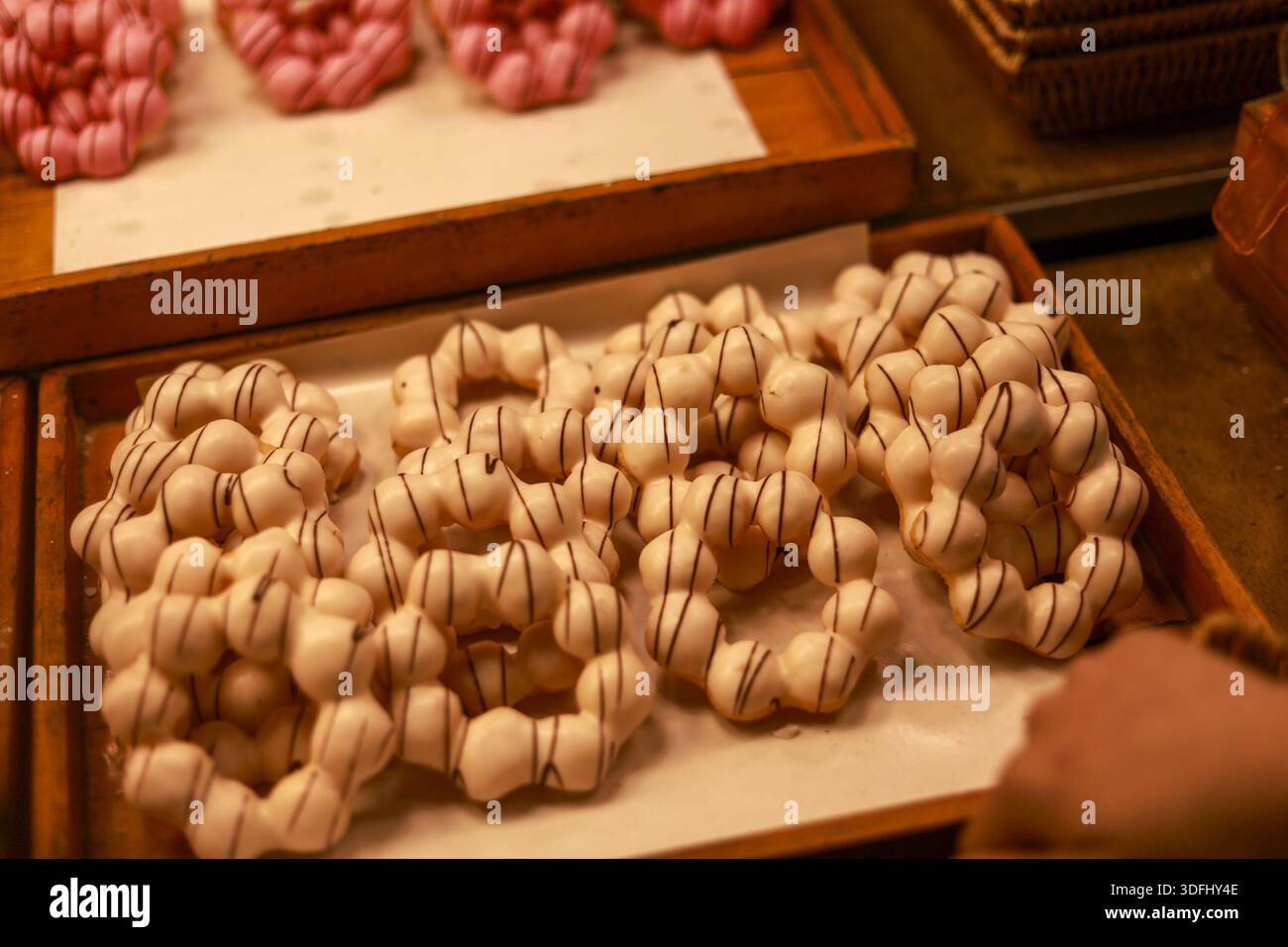 Delicious Japanese mochi donut or pon de ring glazed with sweet ...