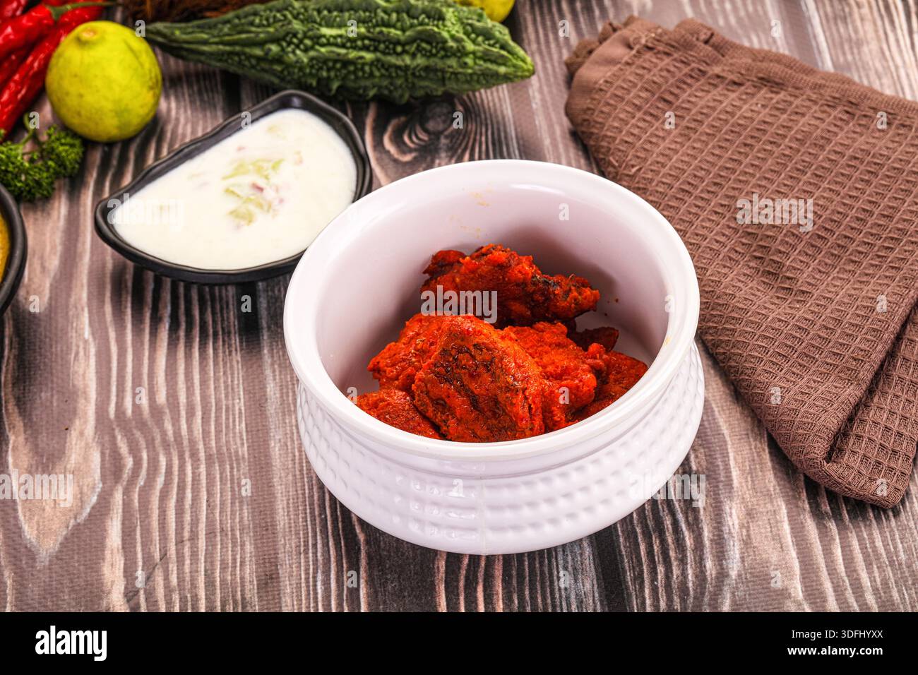 Indian cuisine - hot red Fish Tikka Stock Photo - Alamy