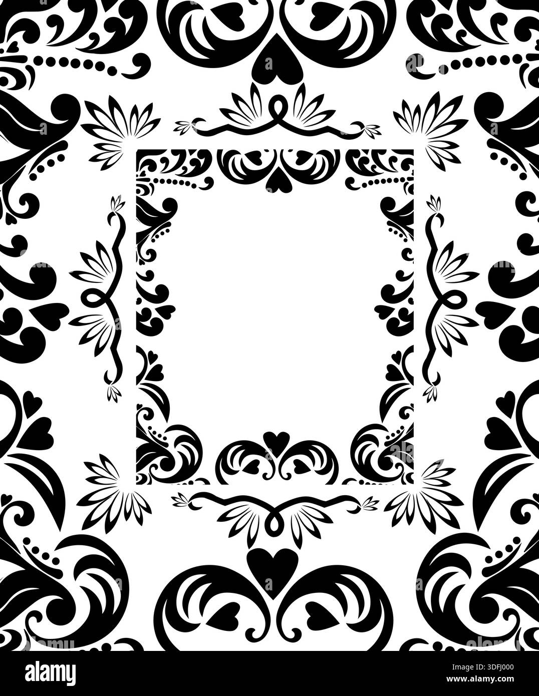 Classic Baroque border ornamental. Scroll swirl curl engraving vector ...