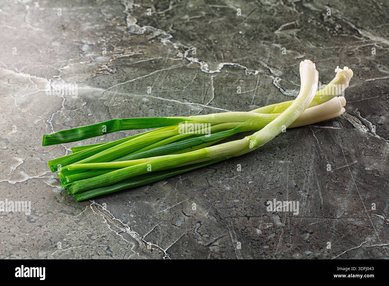 Young fresh juicy spring green onion Stock Photo - Alamy